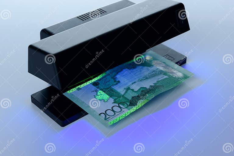 Security Features on Banknote in UV Light Protection Stock Photo ...