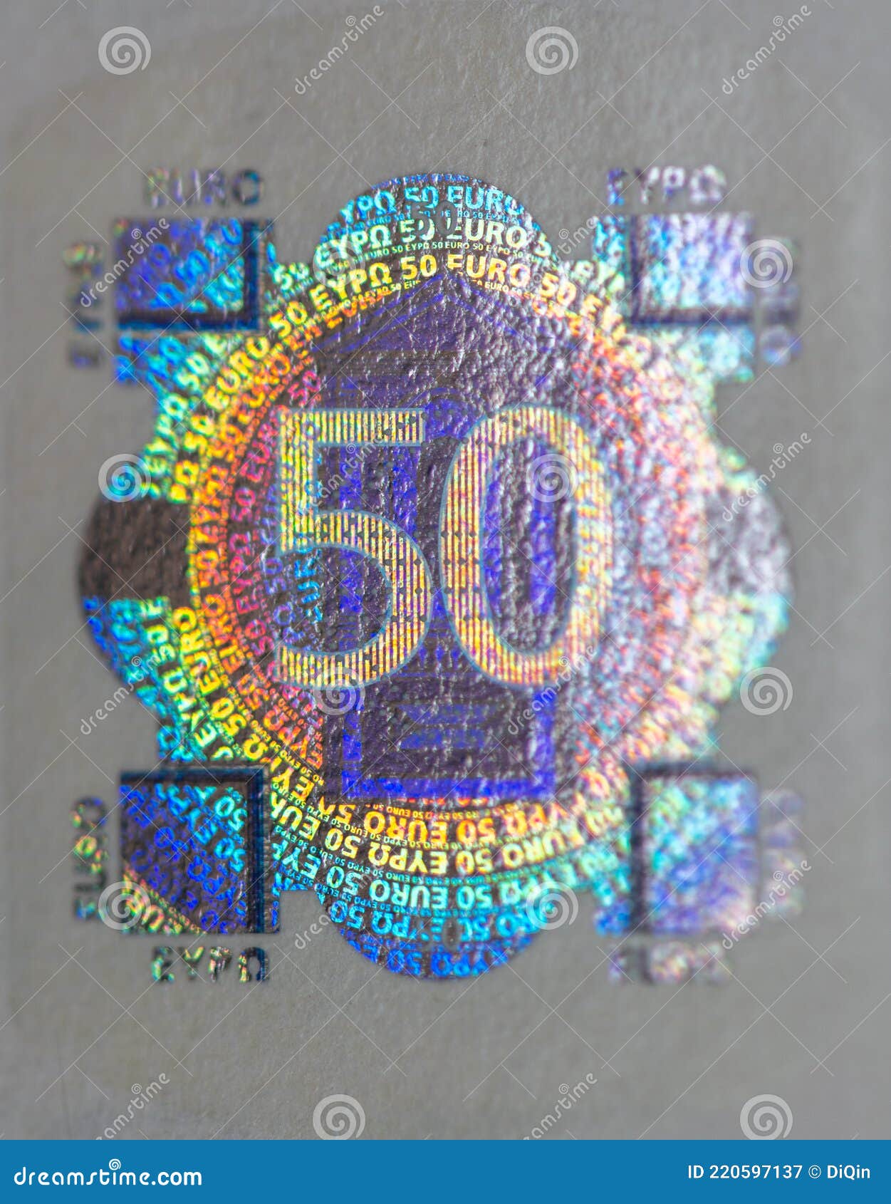 Security Features on 50 Euro Banknote Stock Image - Image of security ...