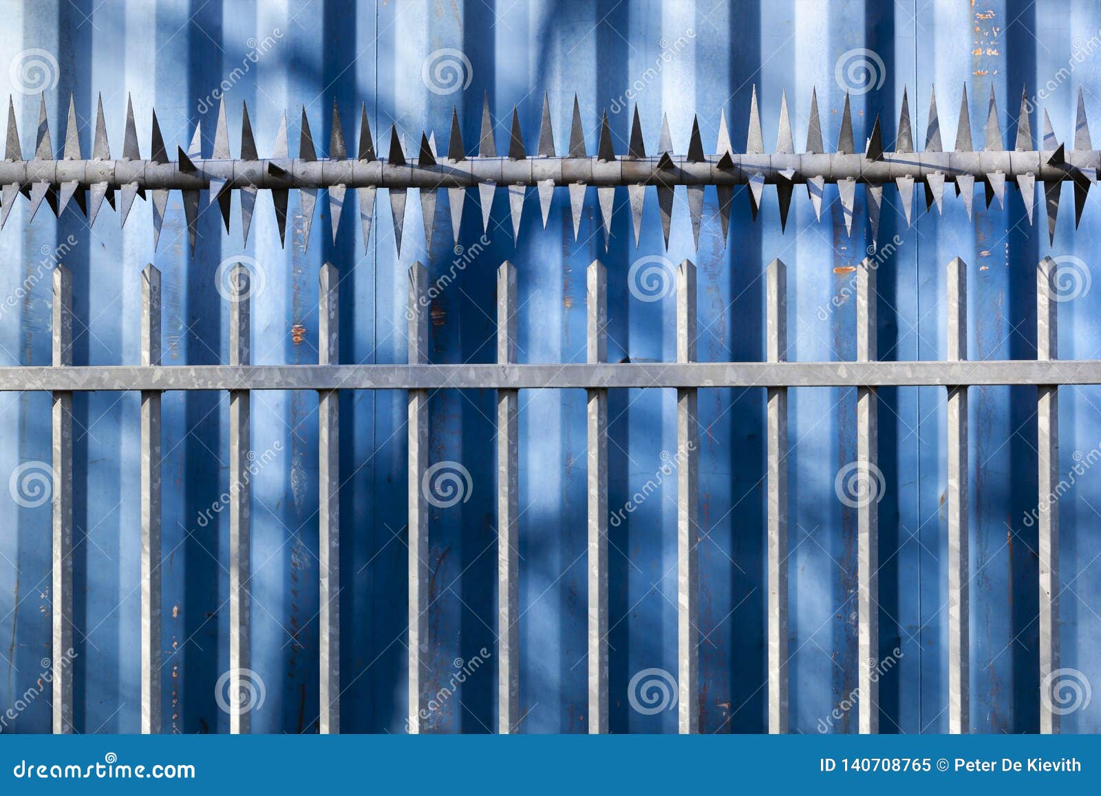 Security Fence with Sharp Spikes Stock Image - Image of protection ...