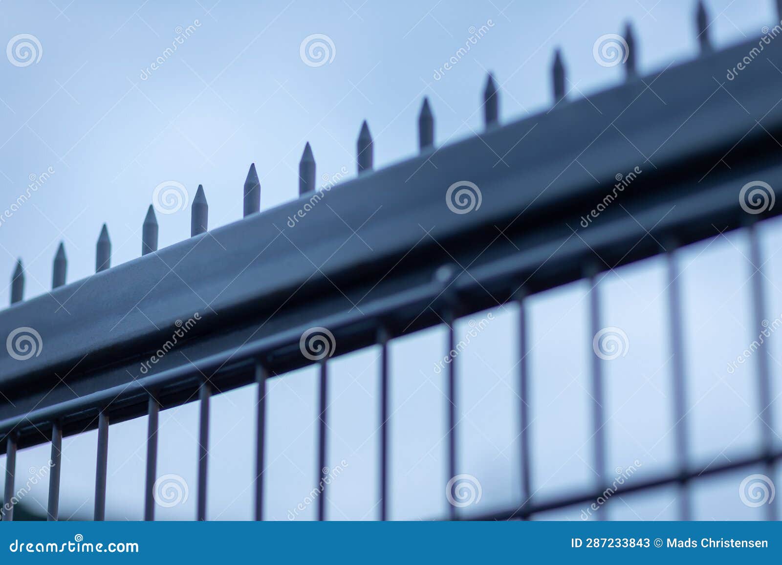 Security Fence with Small Sharp Spikes, Guarding Highend Luxury ...