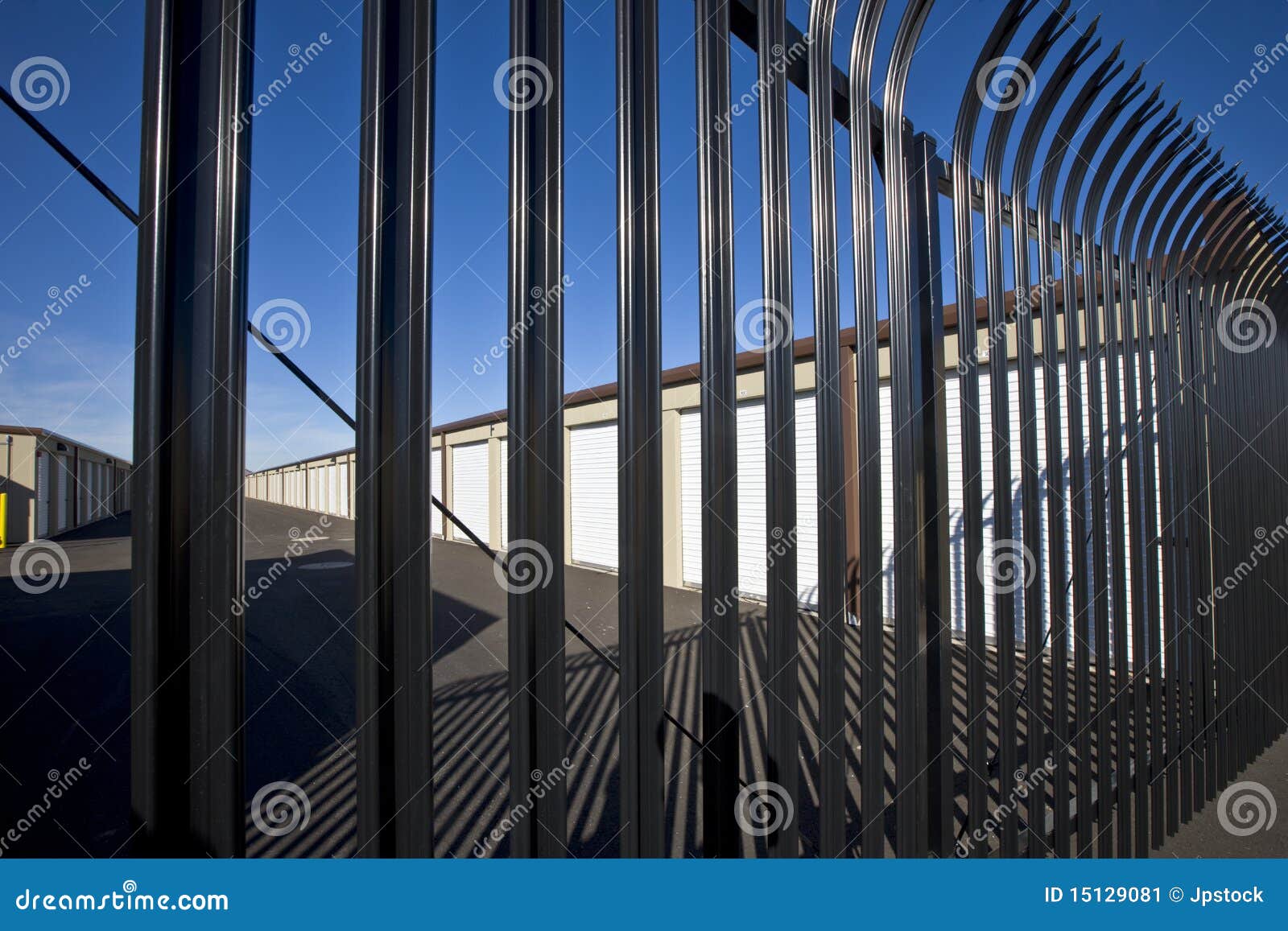 Security Fence for Storage Facility Stock Image - Image of doors ...