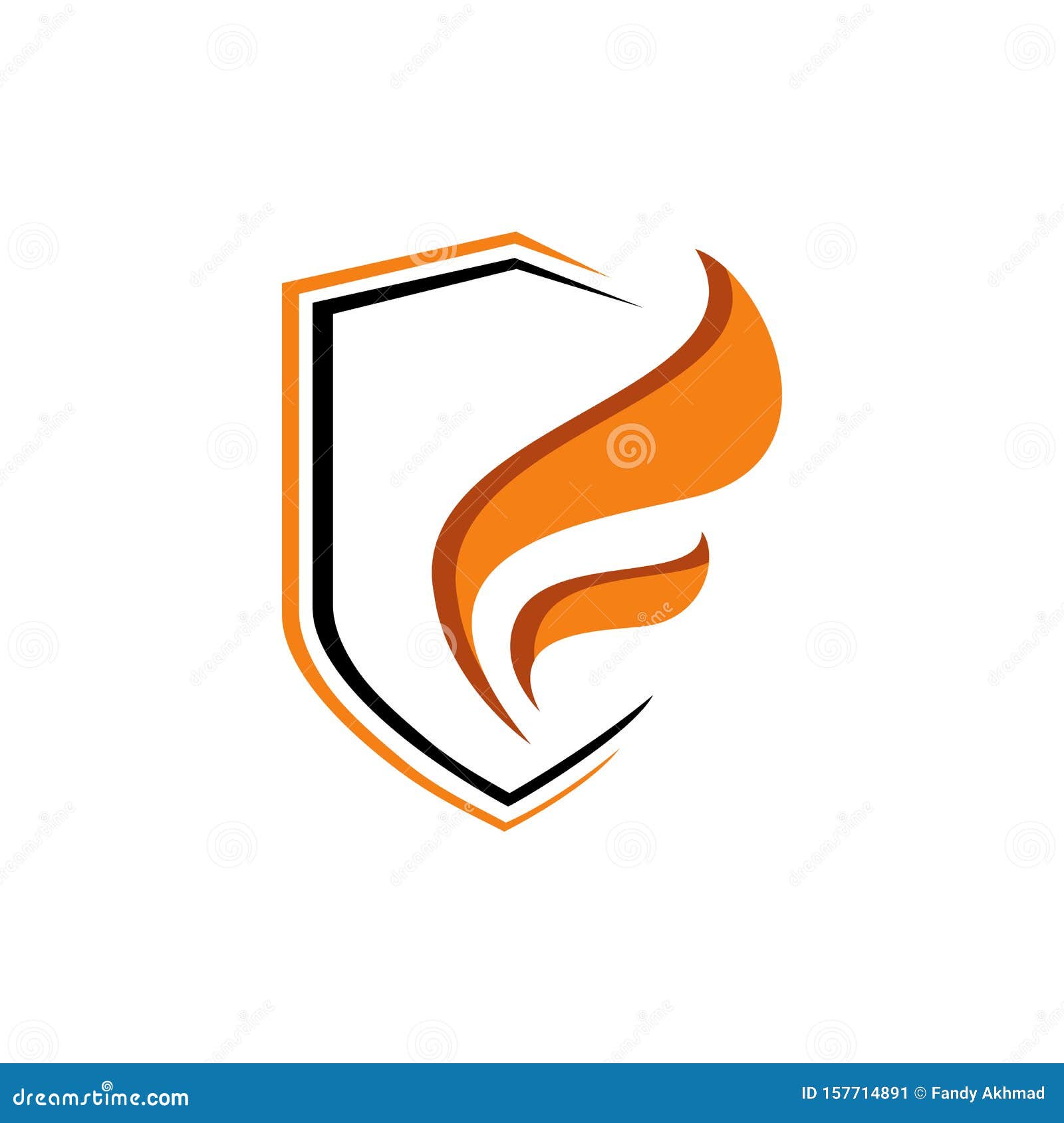 Security Fire Shield Logo Vector Design Illustration Stock Illustration ...