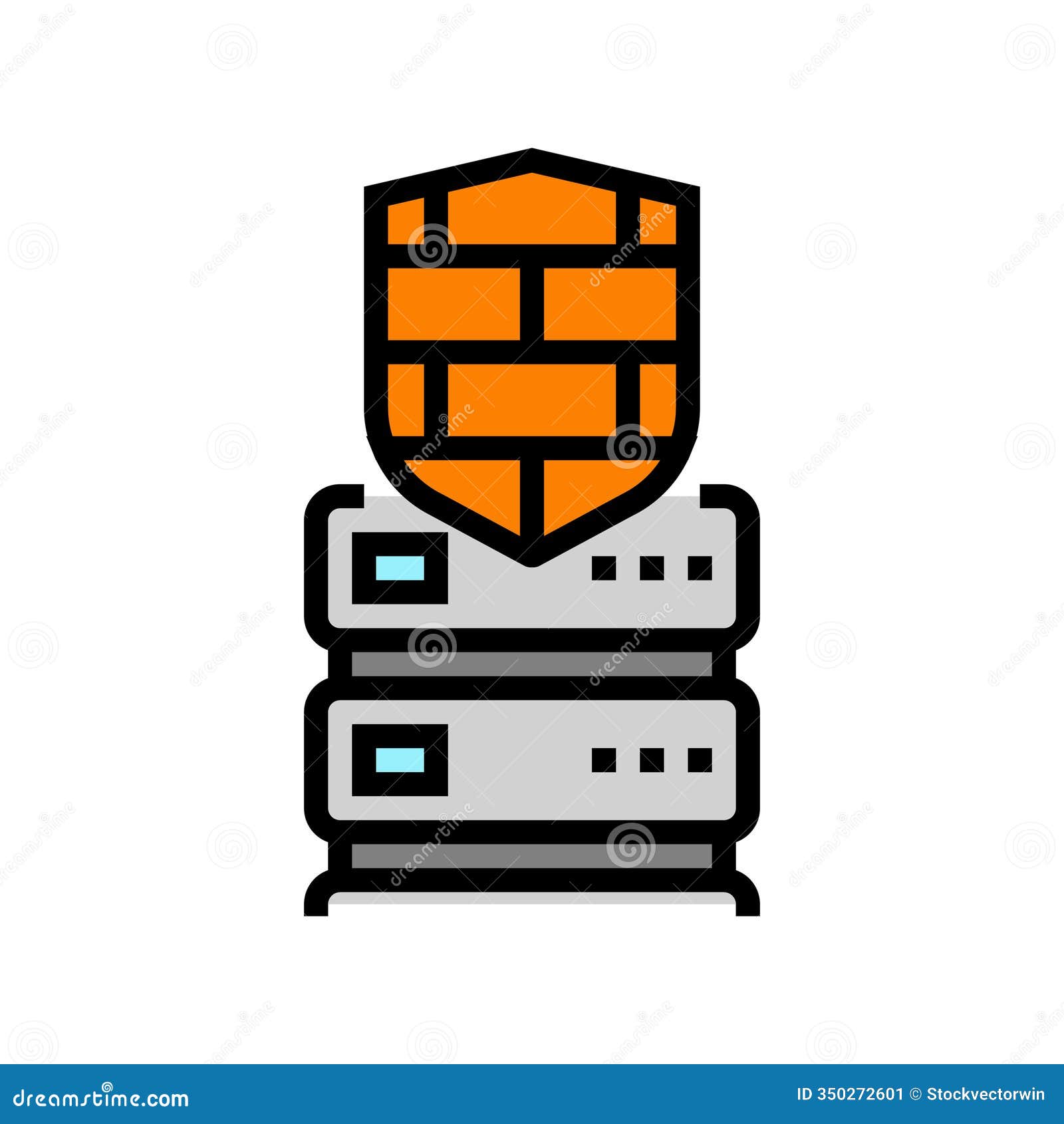 Security Firewall Data Center Color Icon Vector Illustration Stock ...
