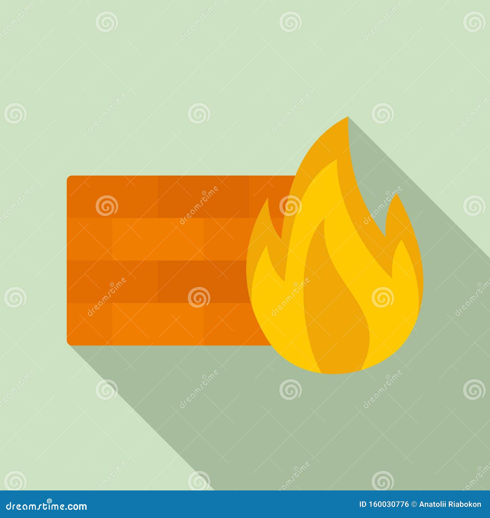 Security Firewall Icon, Flat Style Stock Vector - Illustration of ...