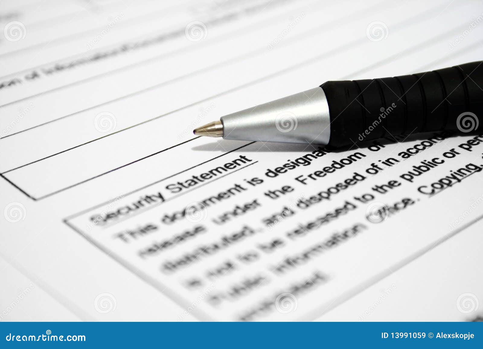 Security form stock image. Image of identifiable, blur - 13991059