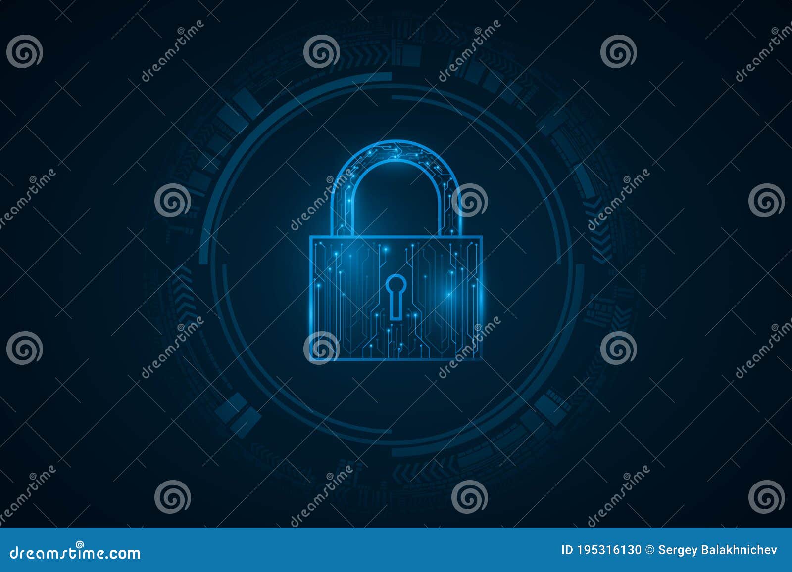 Security Futuristic Lock in User Interface with HUD Elements. Password ...