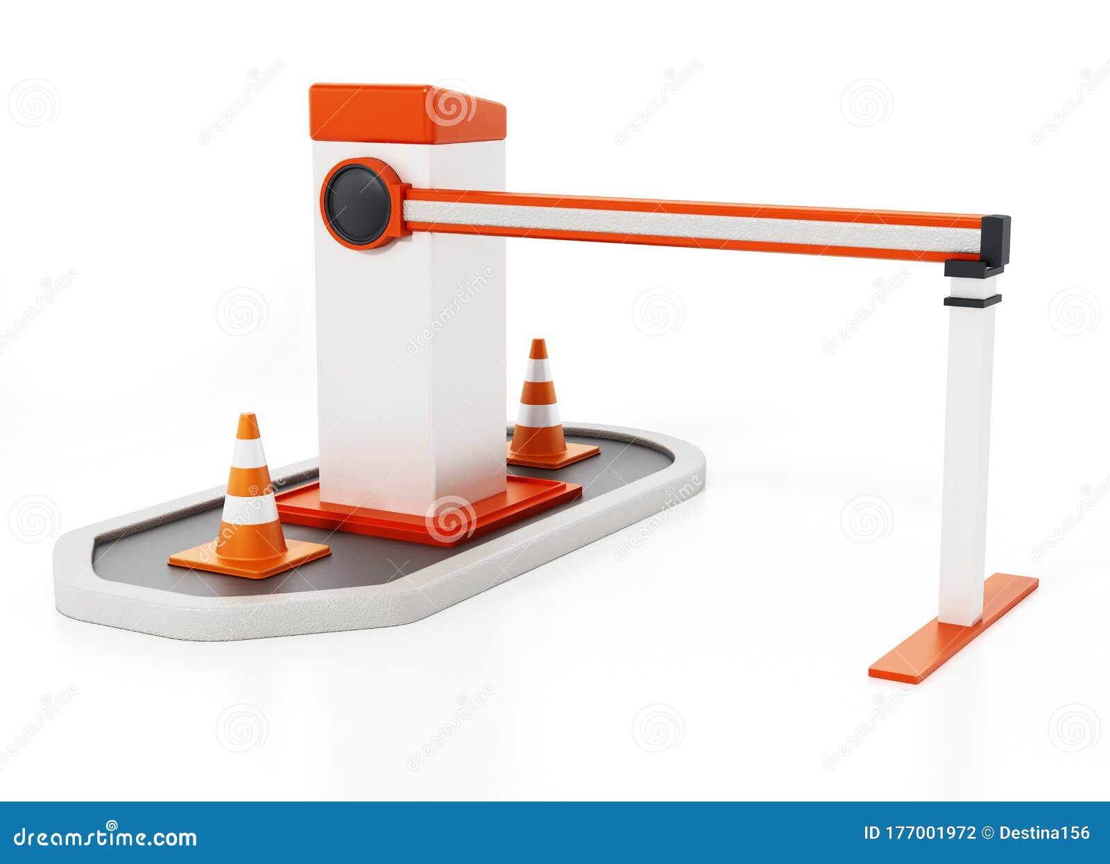 Security Gate with Closed Barrier. 3D Illustration Stock Illustration ...