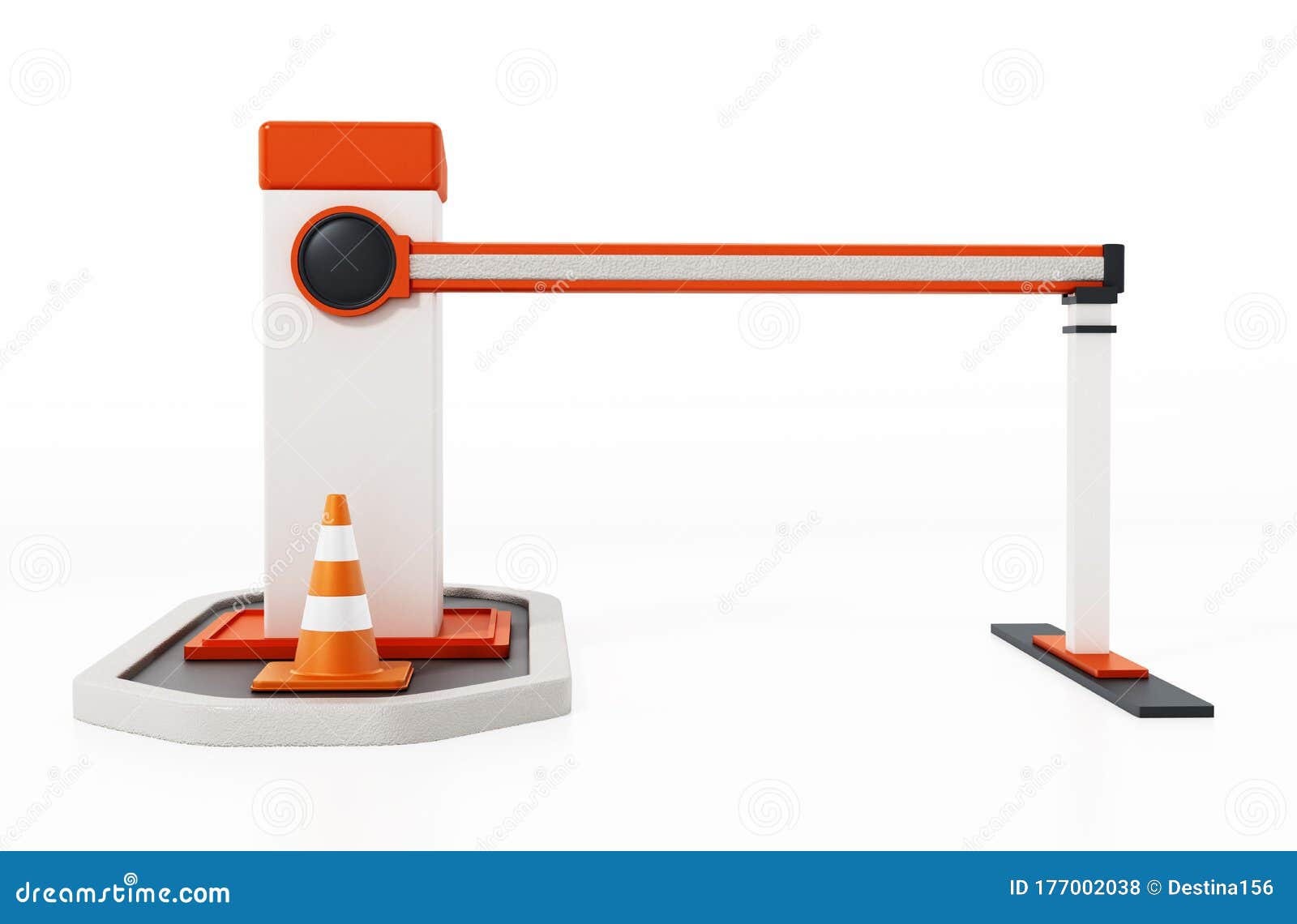 Security Gate with Closed Barrier. 3D Illustration Stock Illustration ...