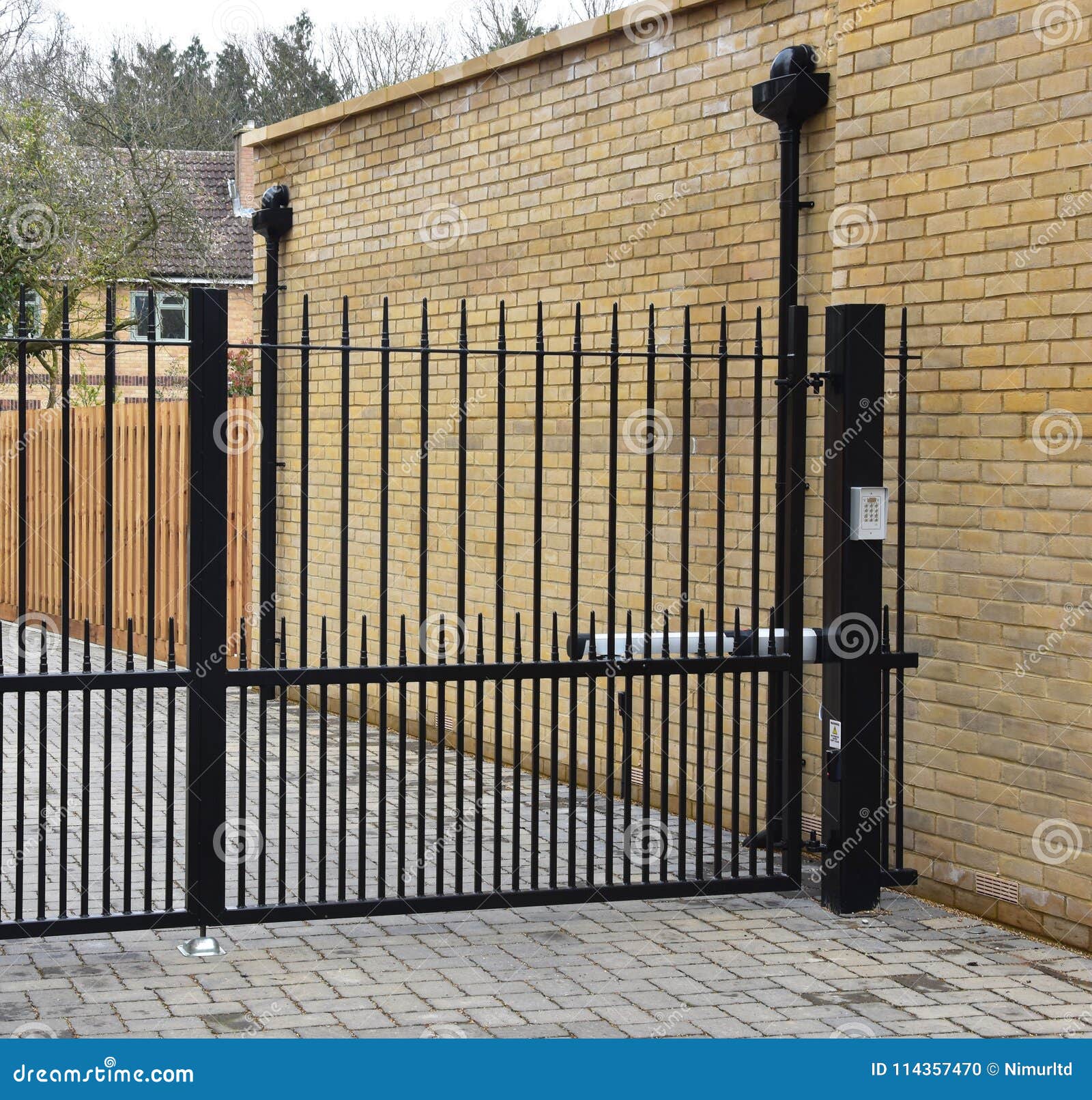Security Gate with Keypad Lock Stock Photo - Image of prevent, lock ...