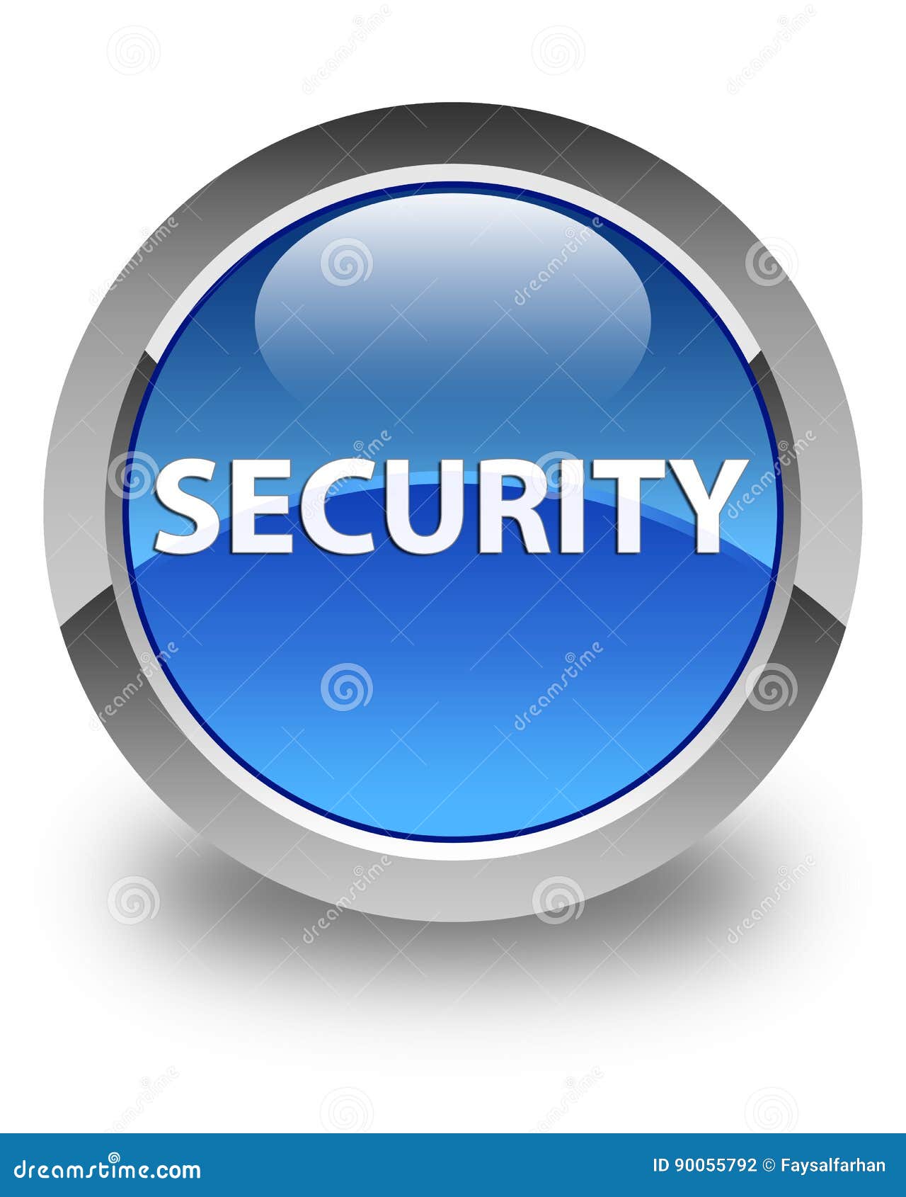 Security Glossy Blue Round Button Stock Illustration - Illustration of ...