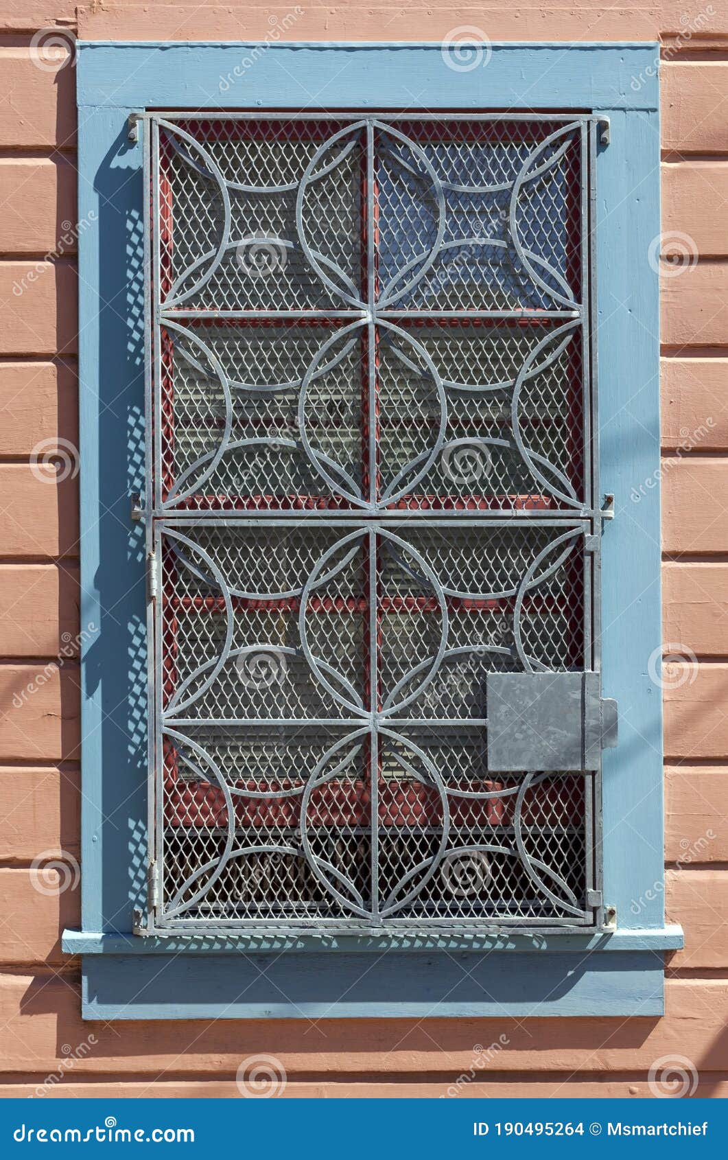 Security Grate Mounted Over Window Stock Photo - Image of clapboard ...