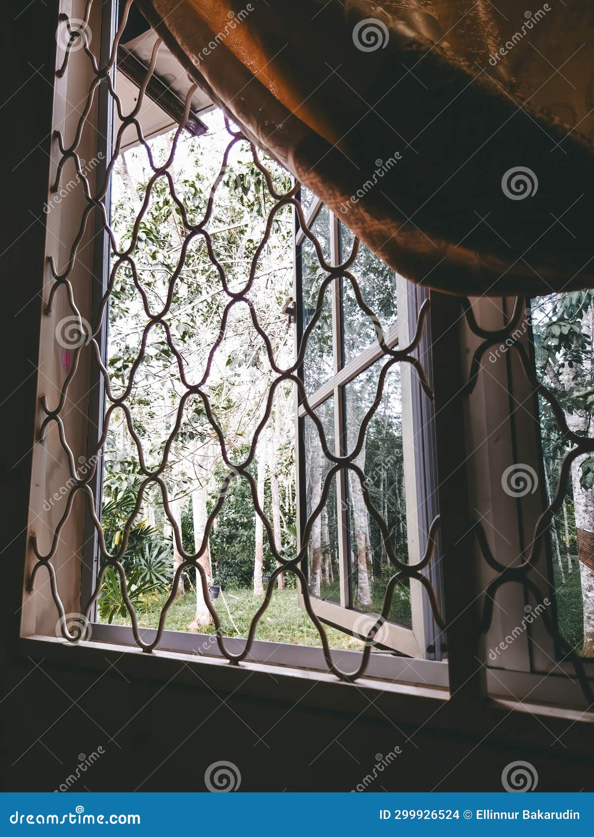 Security Grille As Protection of the Room. Inside View Stock Photo ...