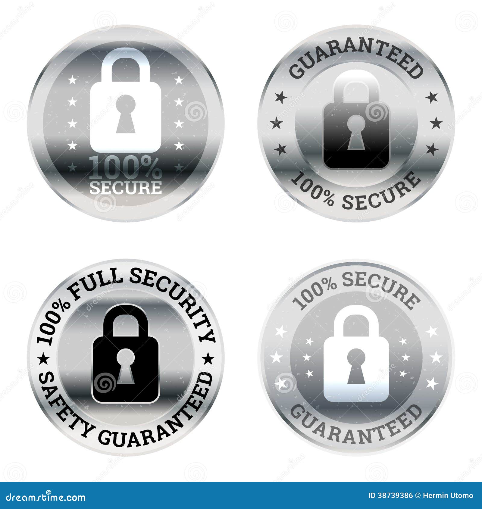 Security Guarantee Label Icons Stock Illustration - Illustration of ...