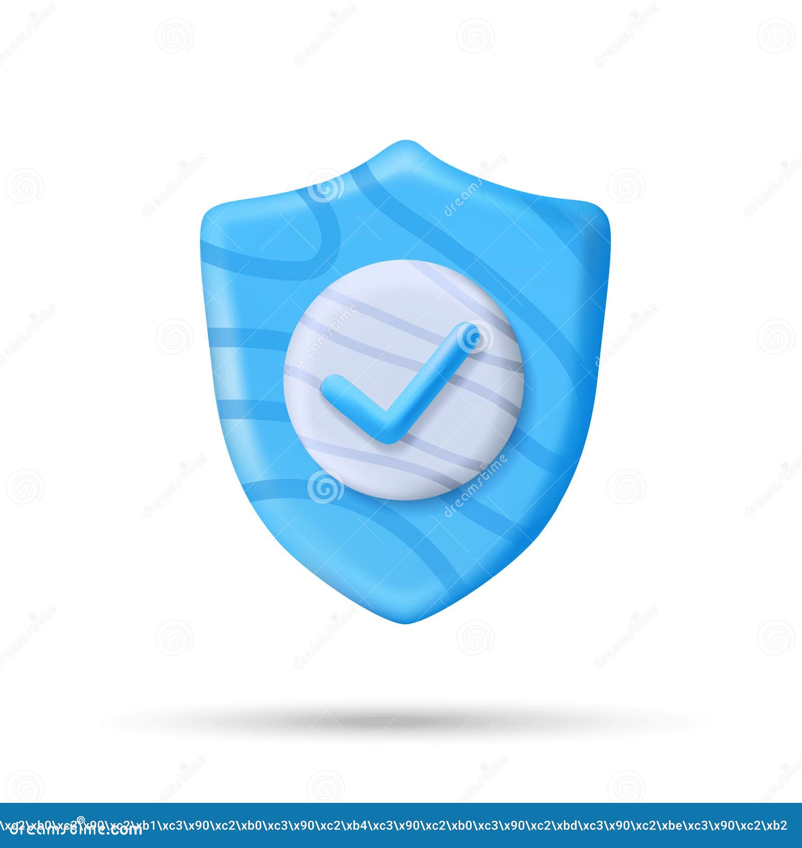 Security, Guaranteed Icon. Shield with Ok Icon 3d Icon. Isolated on ...