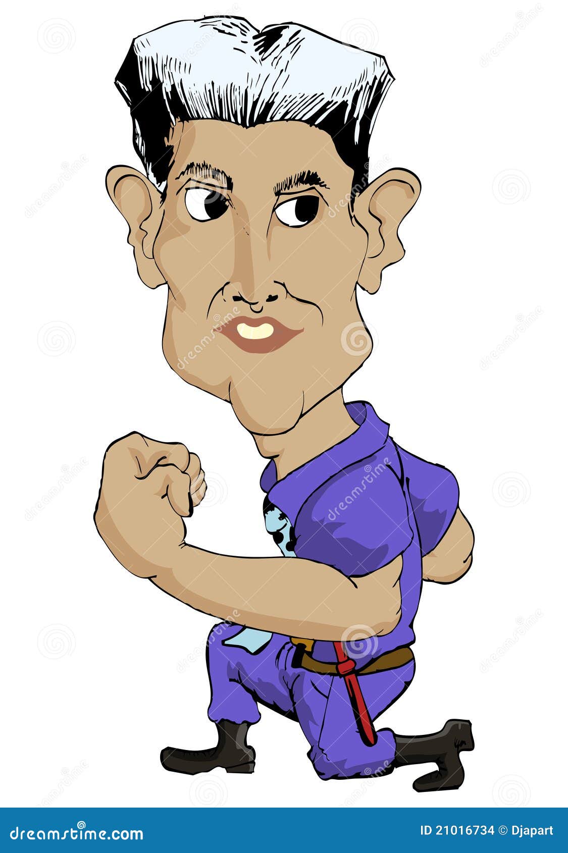 Security Guard Action Showing His Muscle Stock Vector - Illustration of ...