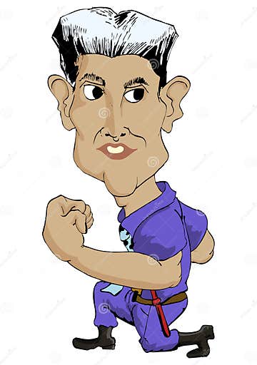 Security Guard Action Showing His Muscle Stock Vector - Illustration of ...