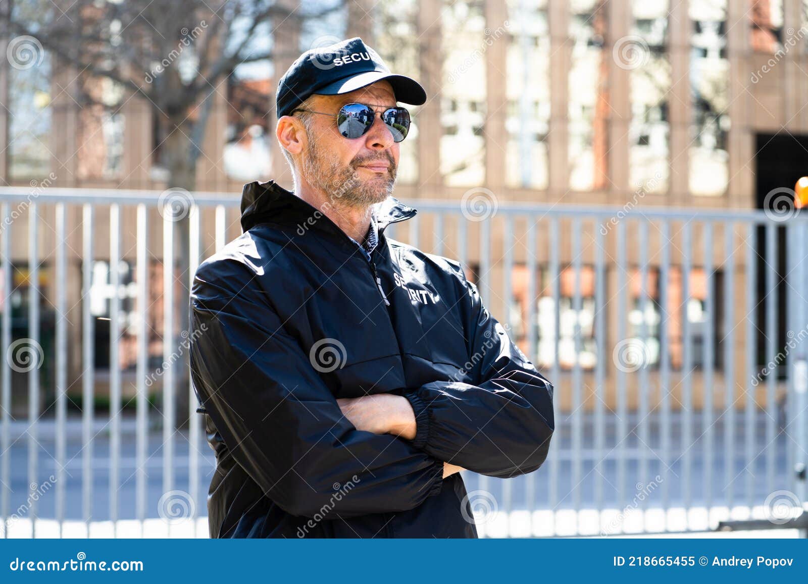 Security Guard or Agent Standing Stock Image - Image of armed, male ...