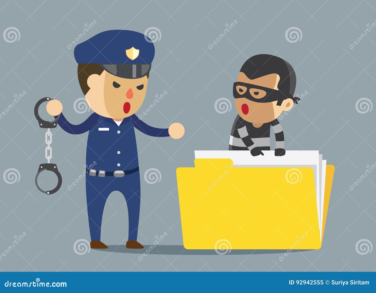 Security Guard Arrest Bandit with Handcuff Which Robbery Business Data ...