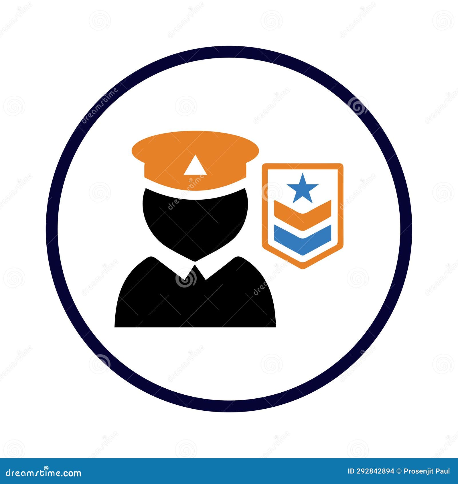Security Guard, Badge, Army, Man, Army Badge Icon Stock Vector ...