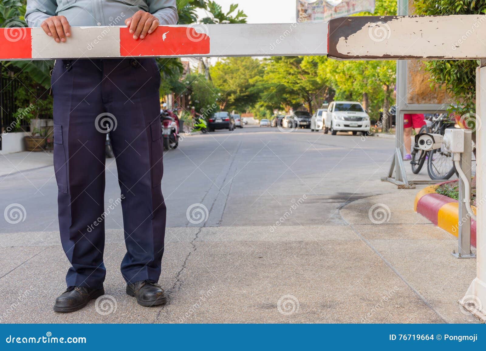 Security Guard with Barrier Gate Stock Photo - Image of building, entry ...