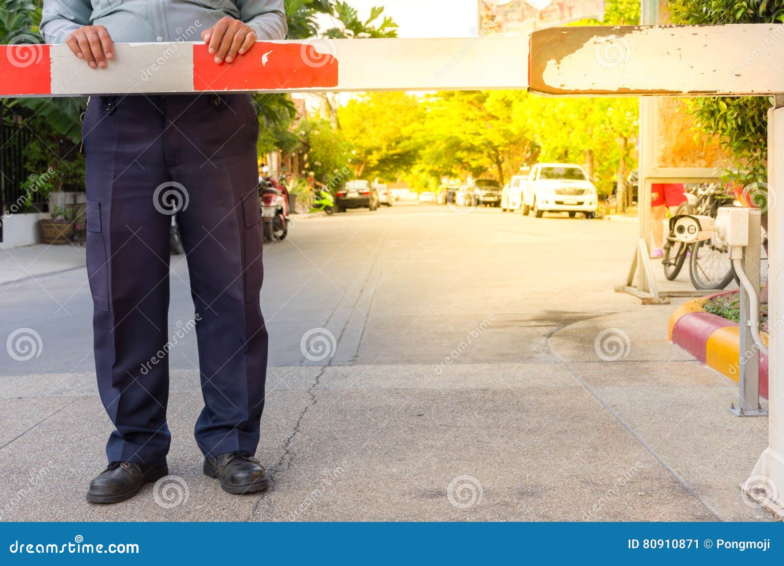 Security Guard with Barrier Gate Stock Image - Image of automatic ...