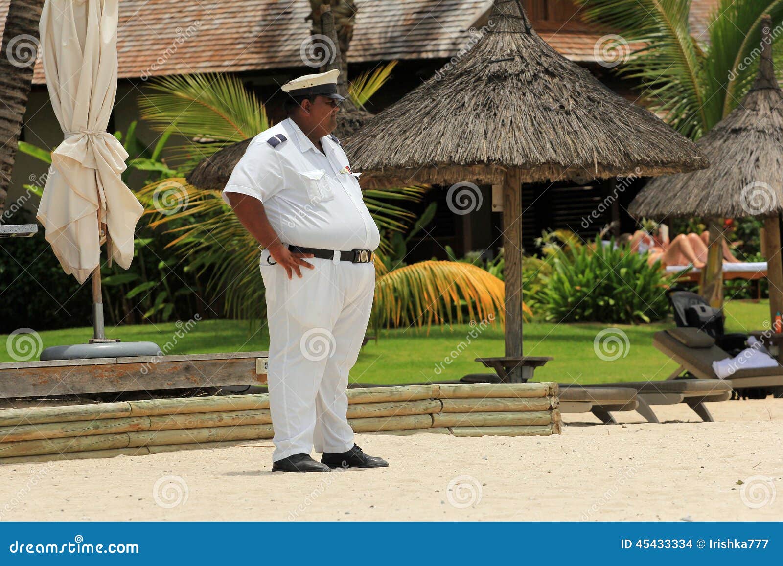 Security Guard on the Beach , Mauritius Editorial Stock Image - Image ...