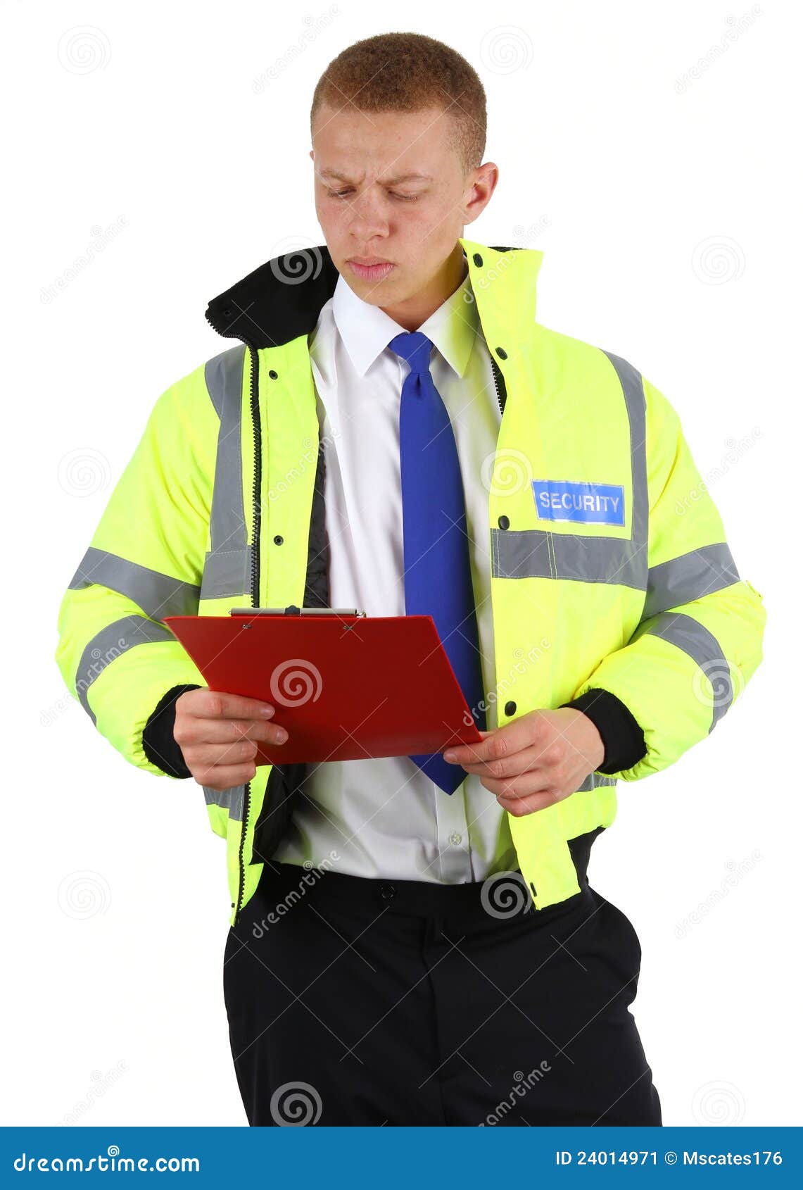 Security guard with board stock image. Image of handsome - 24014971