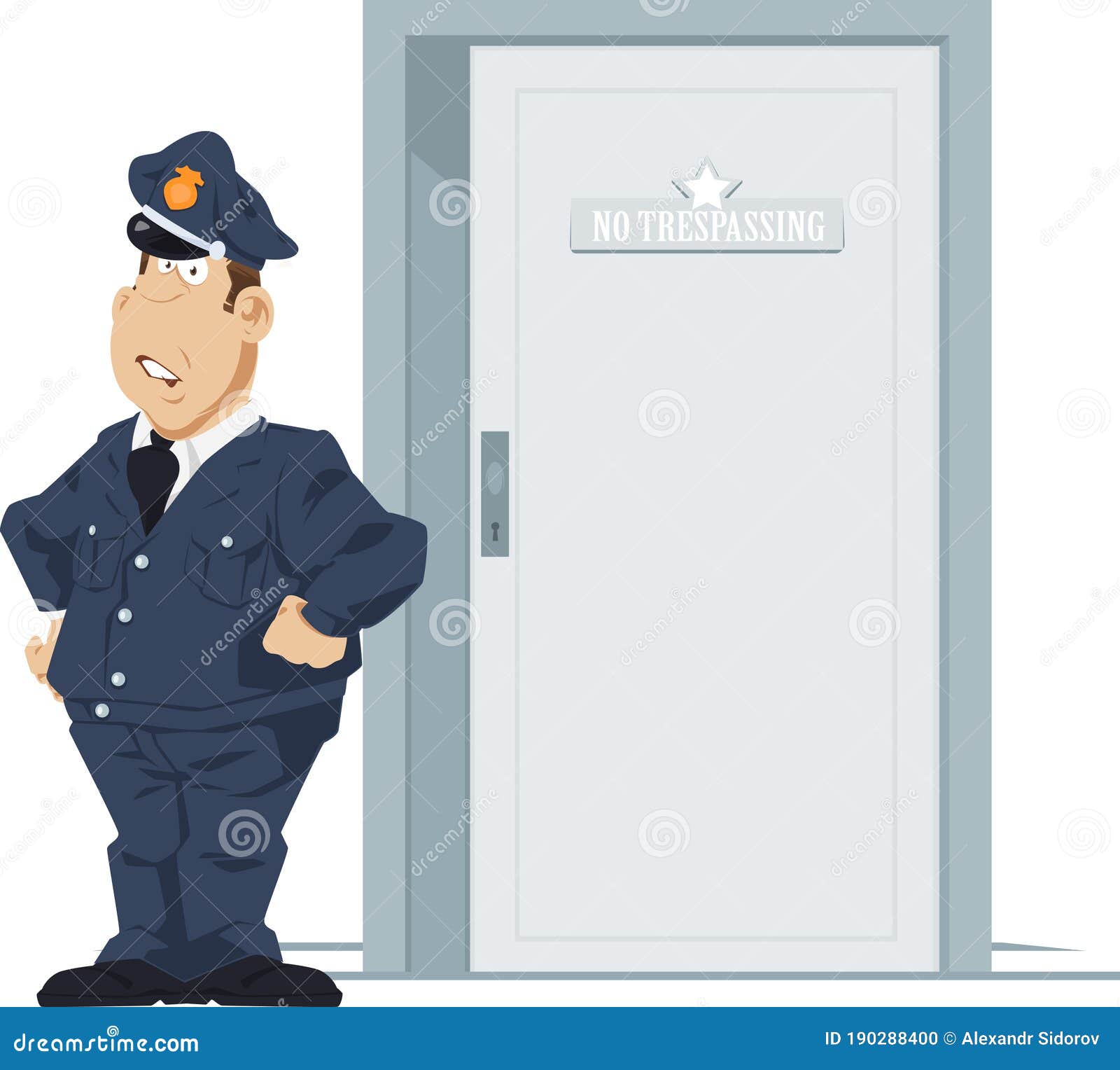 Security Guard or Bouncer Working at Door Stock Vector - Illustration ...