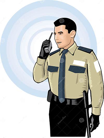 Security Guard Communicating Stock Vector - Illustration of ...