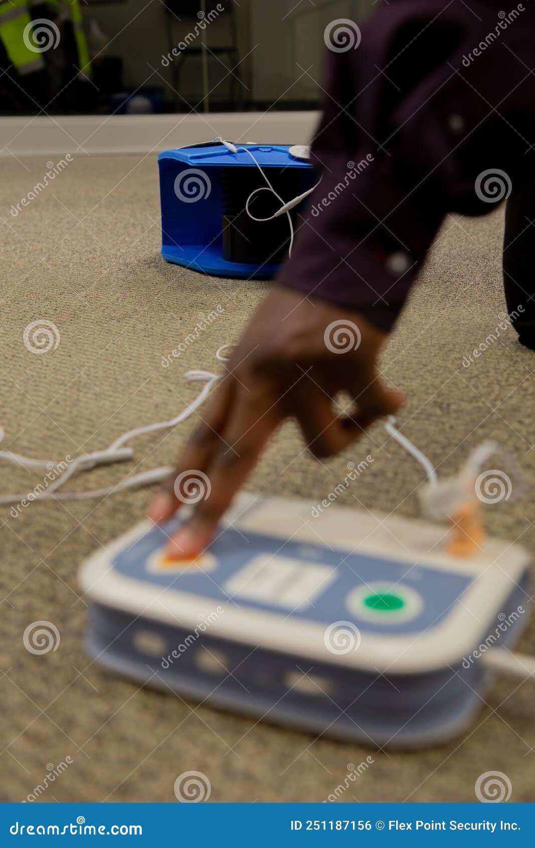 Security Guard Training for CPR First Aid with the AED. Stock Photo ...