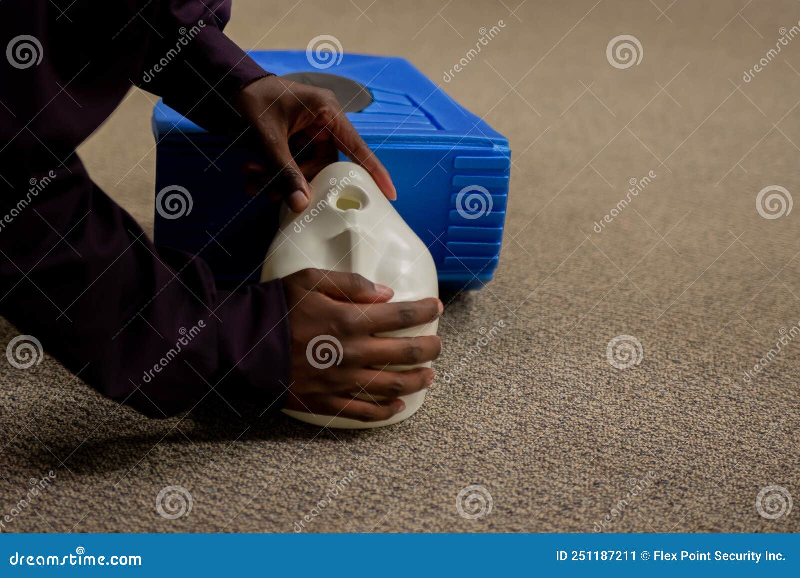 Security Guard Training for CPR First Aid with the AED. Stock Image ...
