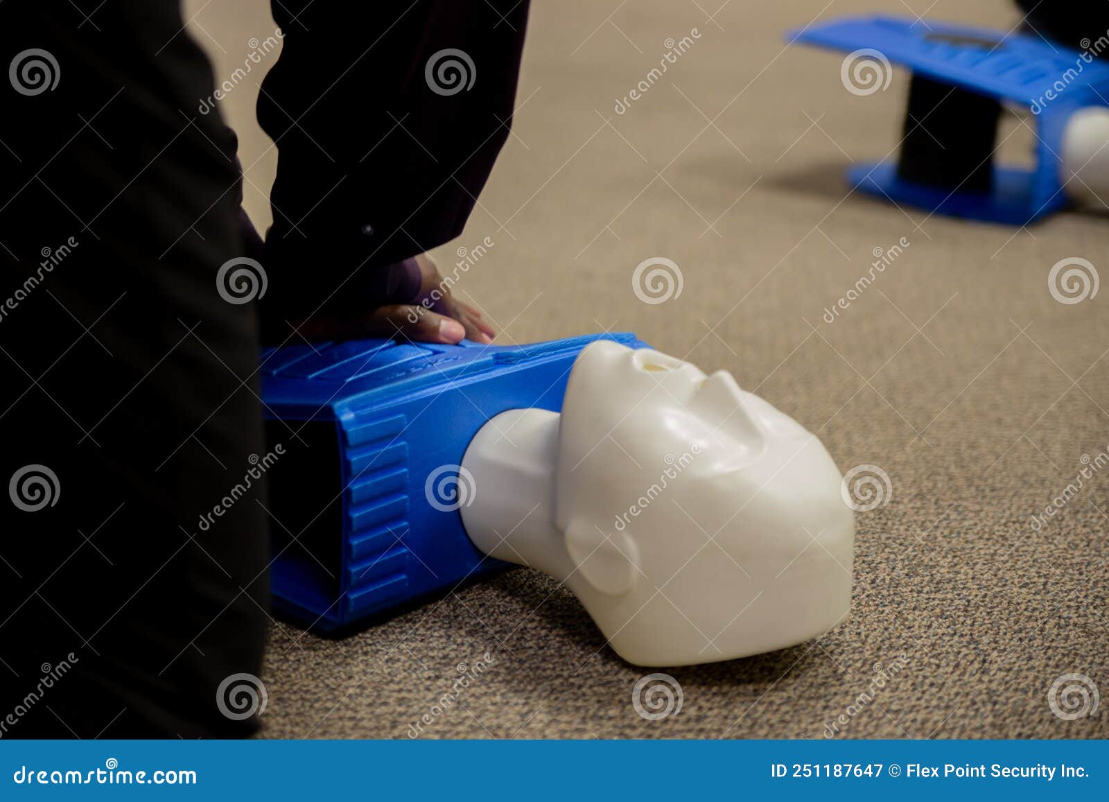 Security Guard Training for CPR First Aid with the AED. Stock Image ...