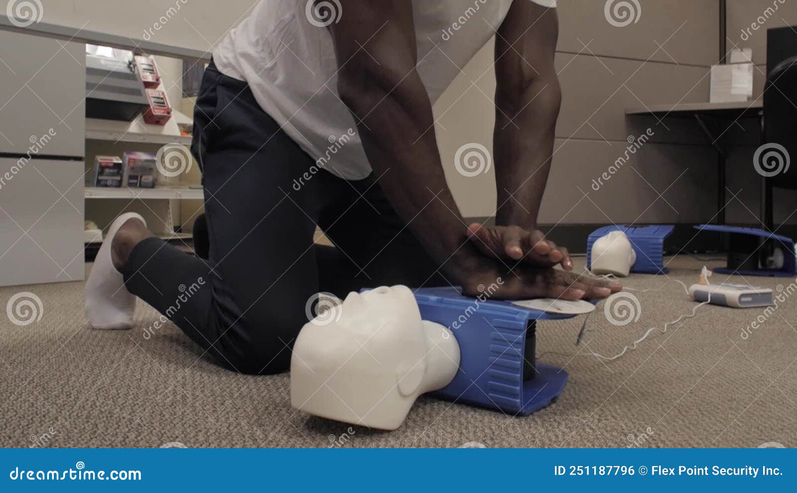 Security Guard Training for CPR First Aid with the AED. Stock Footage ...