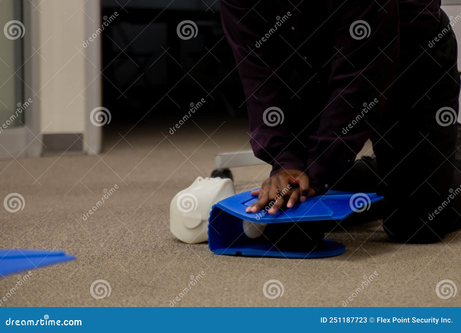 Security Guard Training for CPR First Aid with the AED. Stock Image ...