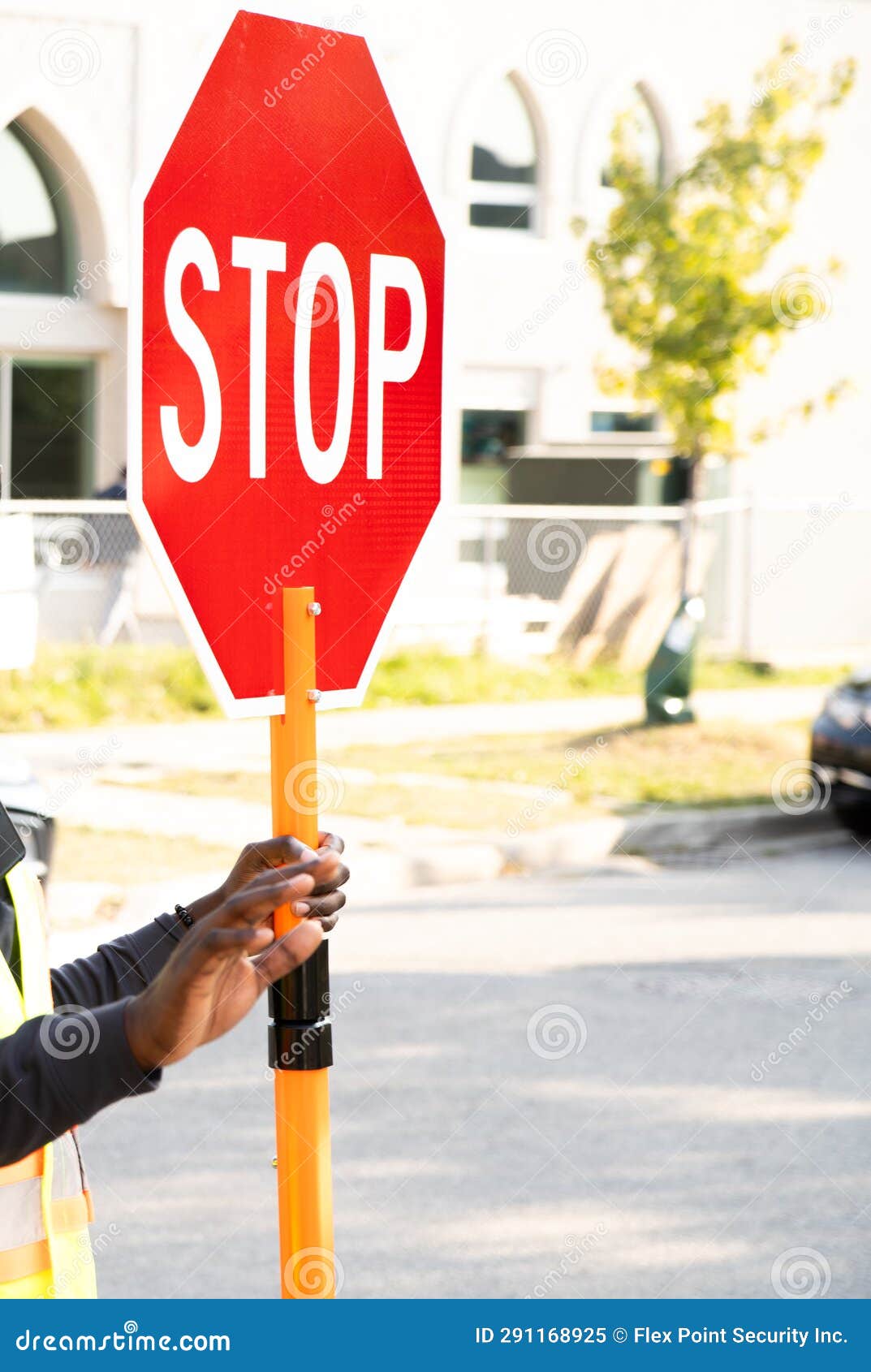 Traffic Control with Stop Slow Sign According To Construction Plan ...