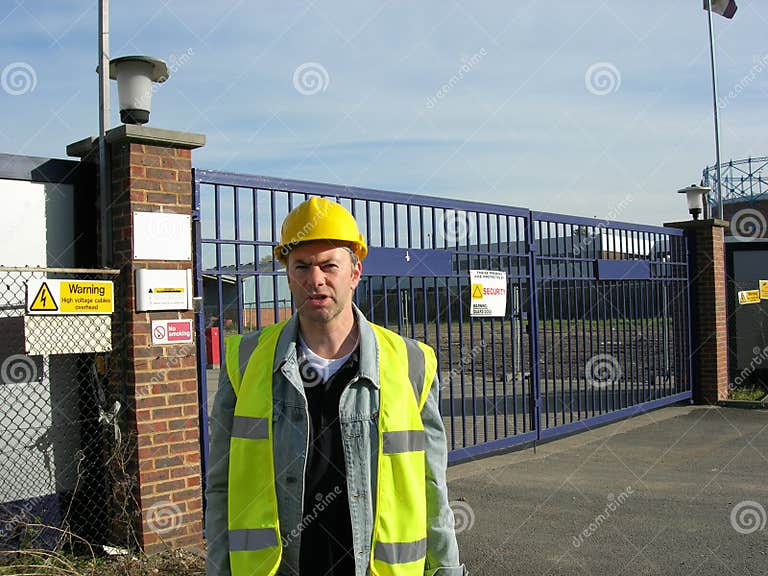 Security Guard Confrontation Stock Photo - Image of fence, command: 1616576