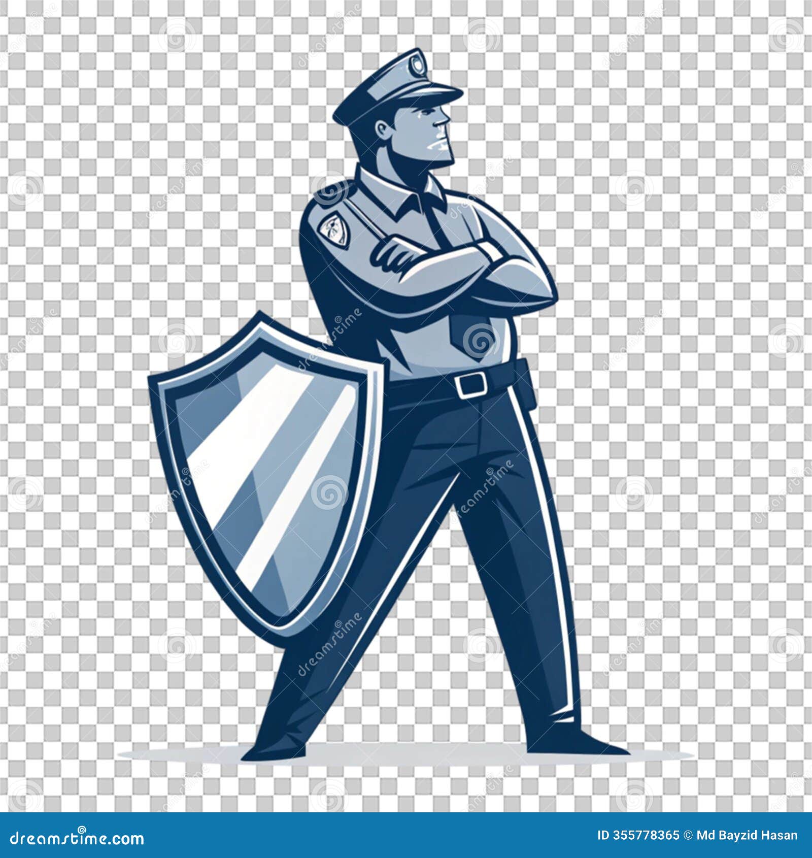 Security Guard 3D Icon with Bold Design Isolated on White Background ...