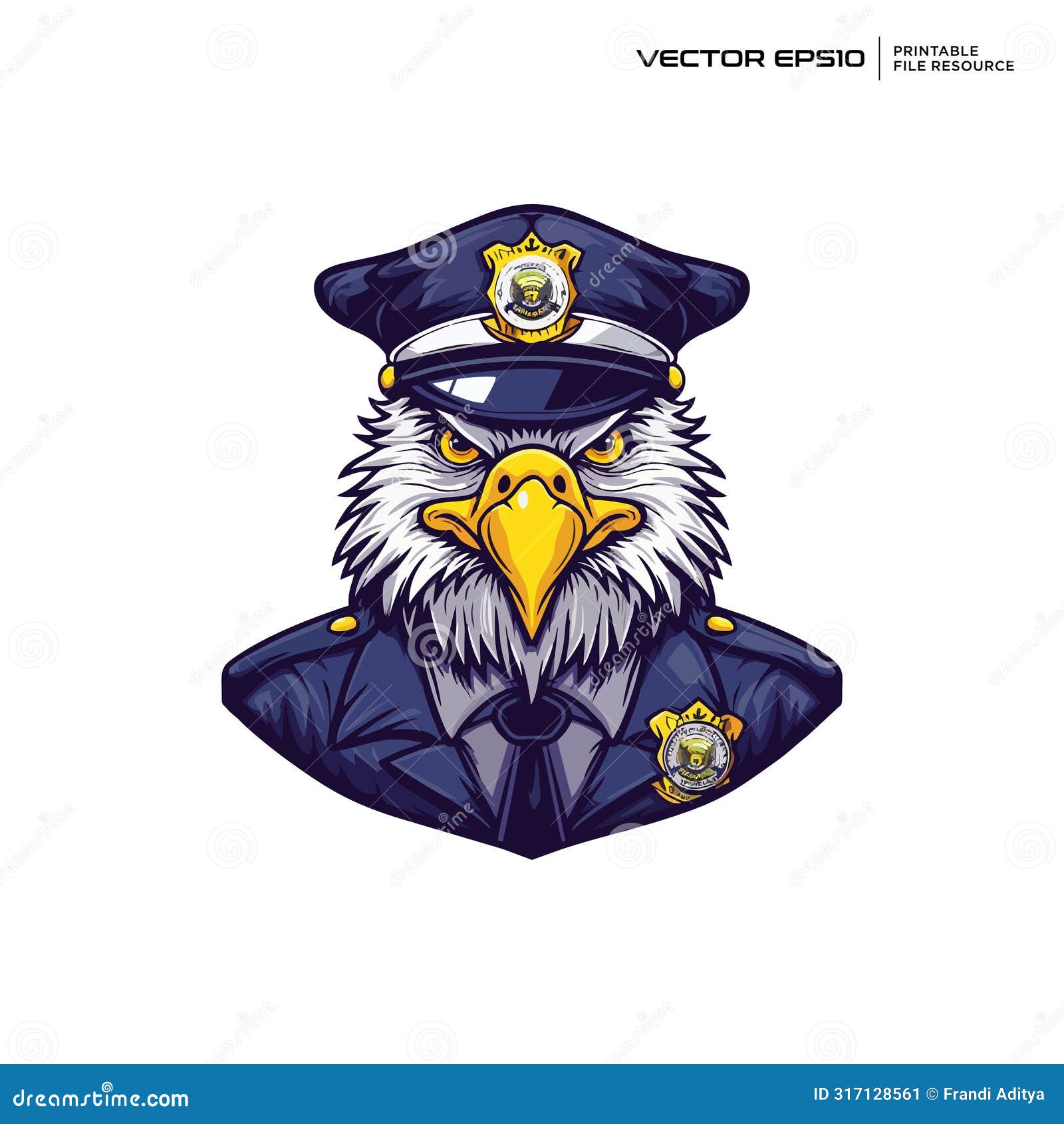 Security Guard Eagle, Character, Mascot, Logo, Vector, Design ...