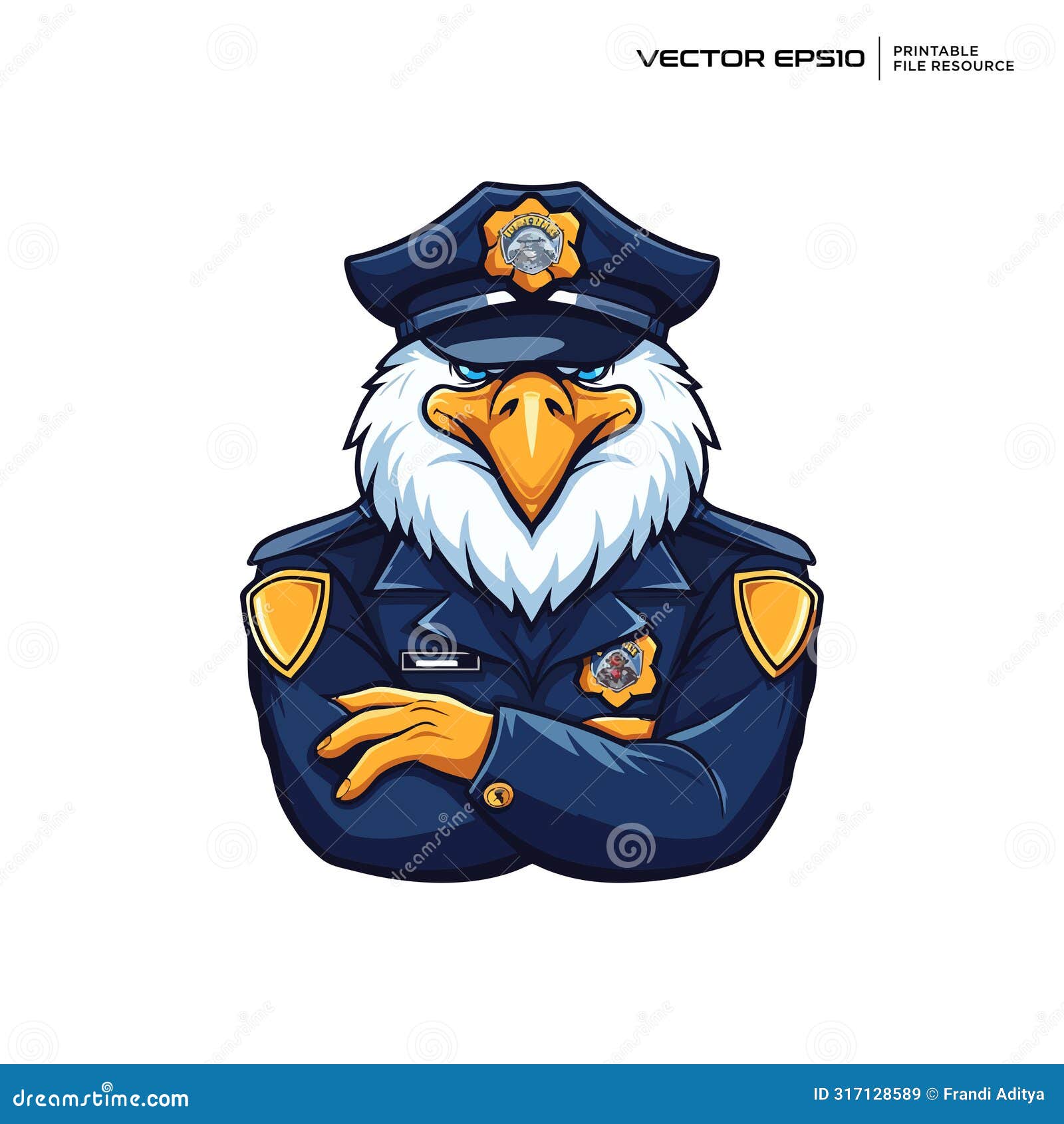 Security Guard Eagle, Character, Mascot, Logo, Vector, Design ...