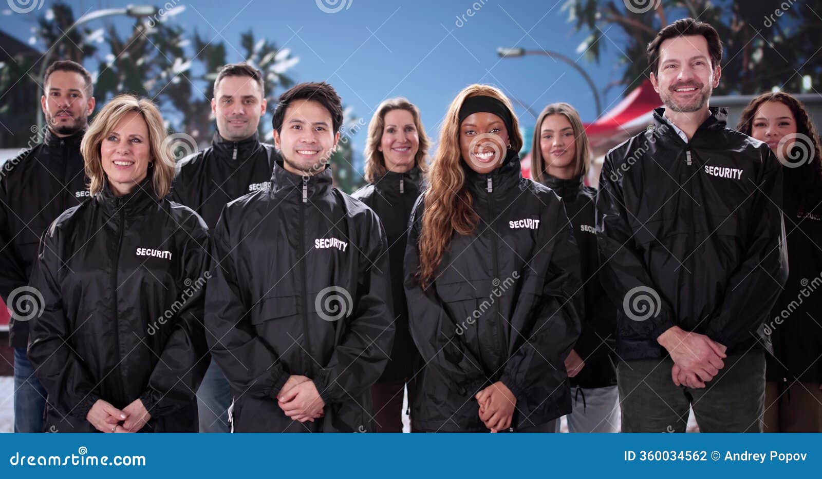 Security Guard at Event Service Leading His Diverse Stock Photo - Image ...