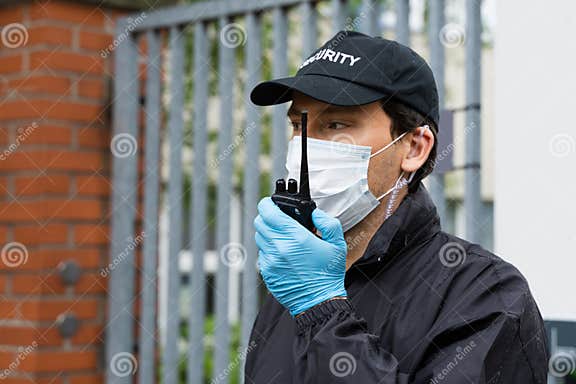 Security Guard in Face Mask Stock Image - Image of coronavirus ...