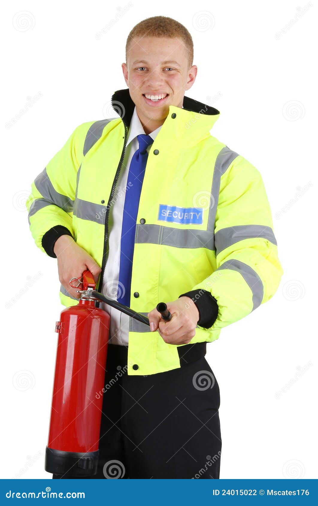 Security Guard with a Fire Extinguisher Stock Photo - Image of national ...
