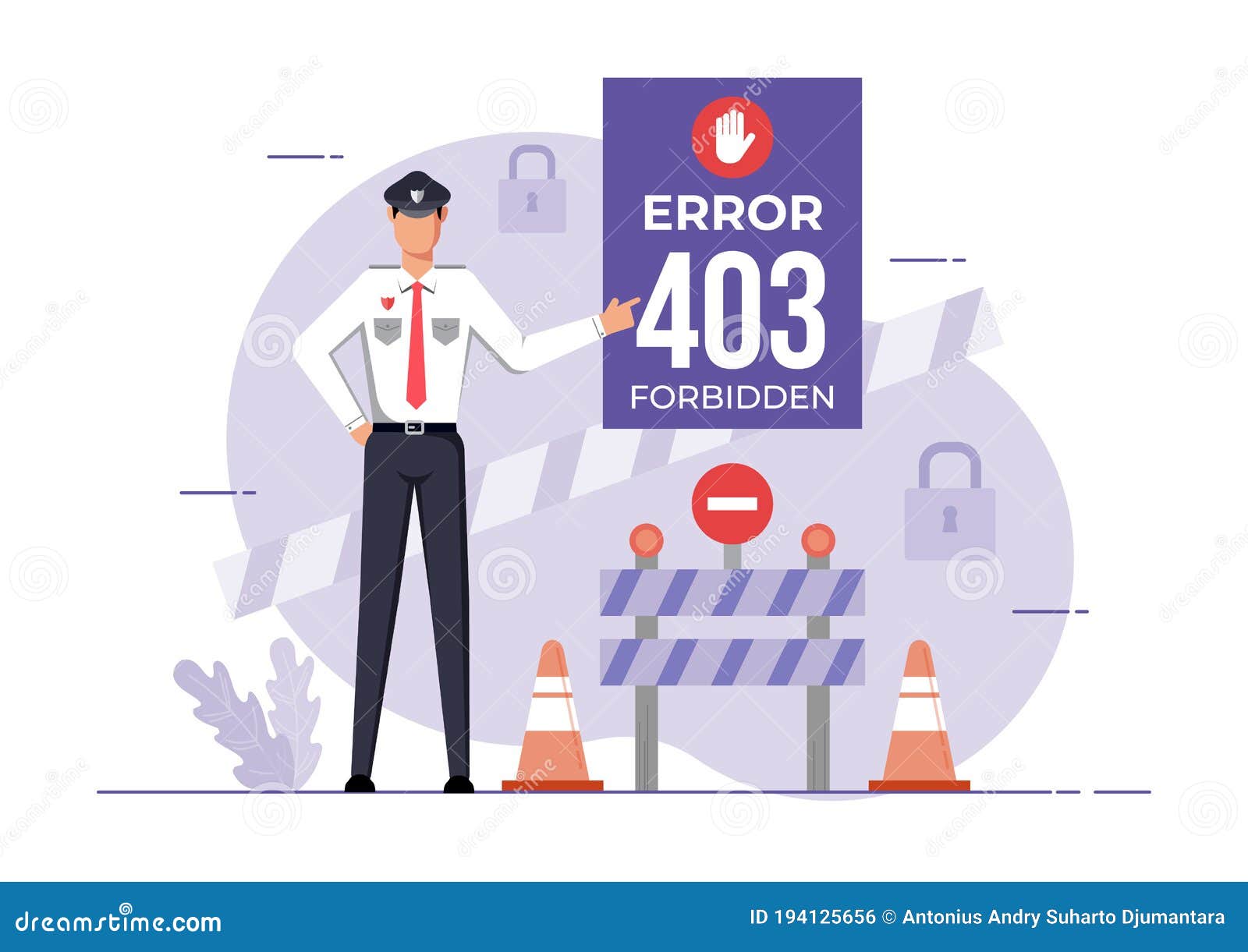 Security Guard 403 Forbidden Site Stock Vector - Illustration of ...