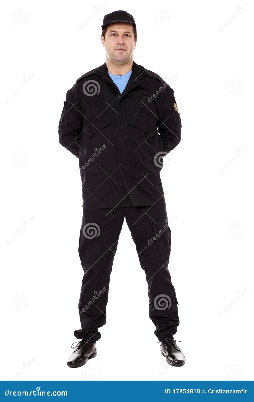 Security Guard Full Body Isolated on White Stock Photo - Image of ...