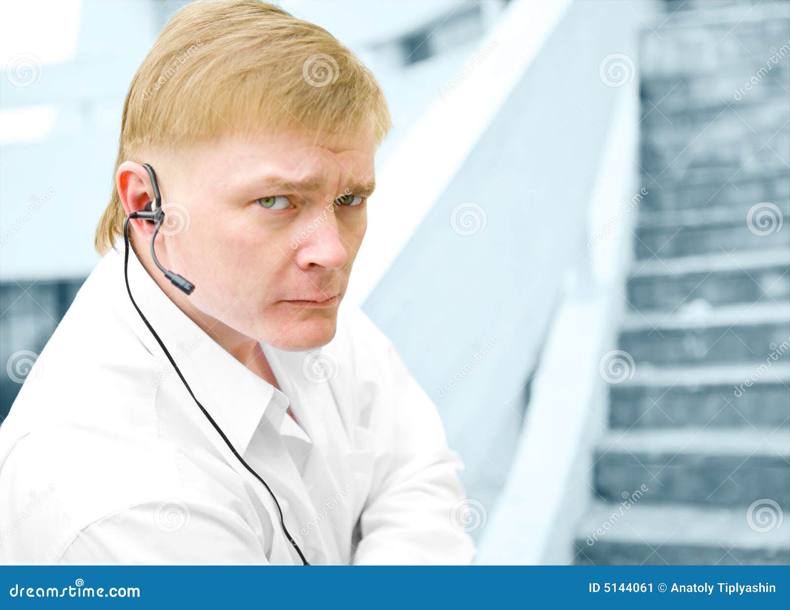 Security Guard in Head Phone Stock Image - Image of interrogation ...
