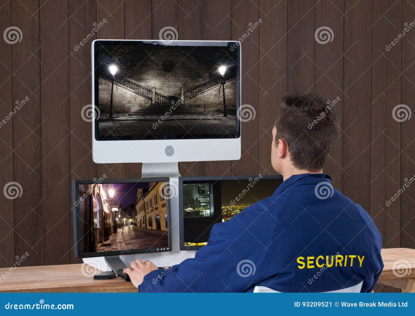 Security Guard with His Technology Stock Image - Image of full, alley ...