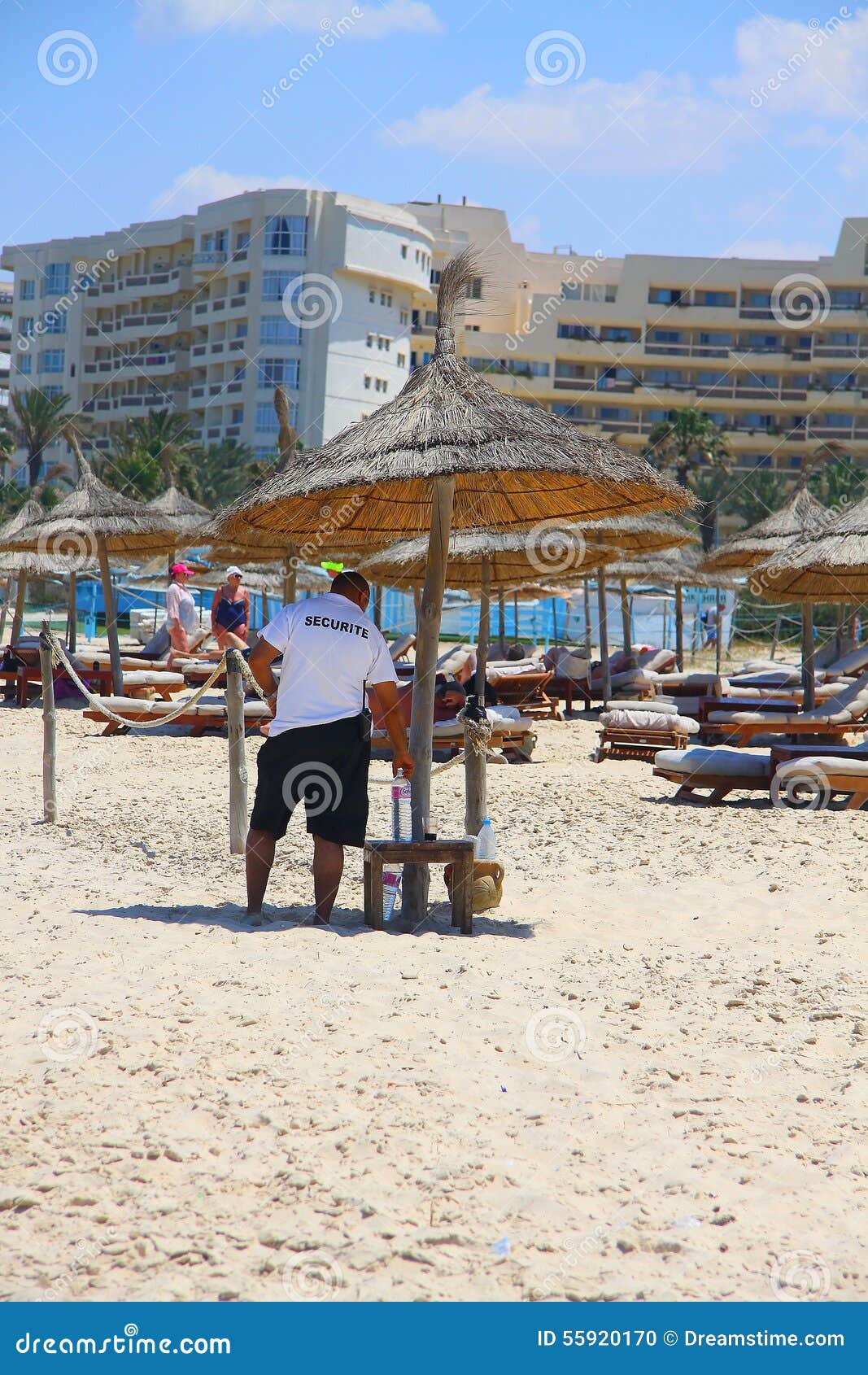 The Security Guard at the Hotel S Beach Editorial Image - Image of ...