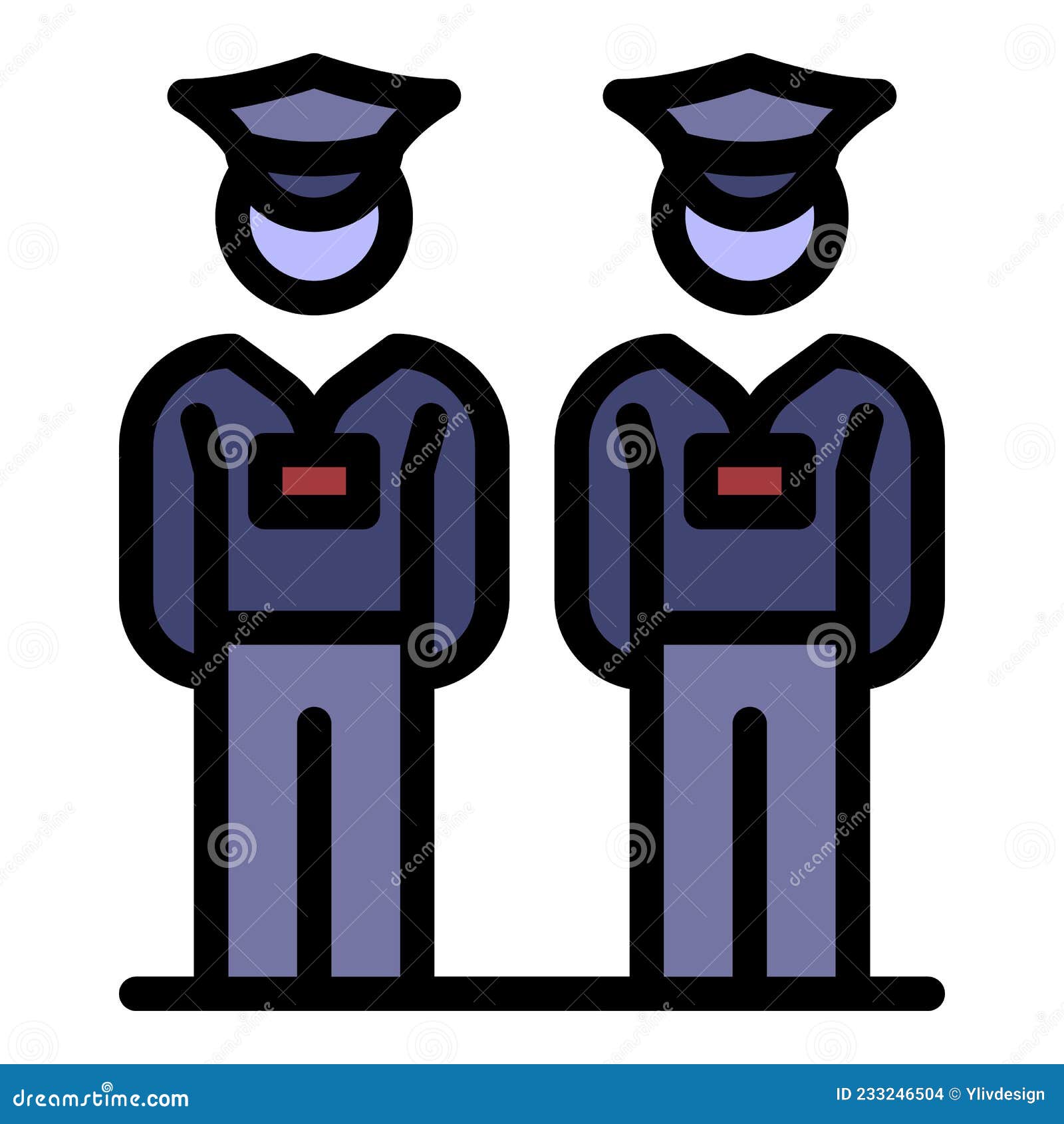 Security Guard Icon Color Outline Vector Stock Vector - Illustration of ...