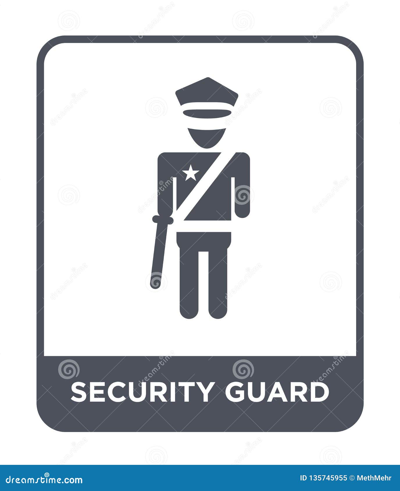 Security Guard Icon in Trendy Design Style. Security Guard Icon ...