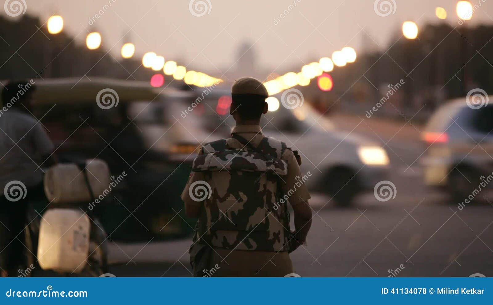 Security Guard India Gate New Delhi Stock Video Footage by Megapixl